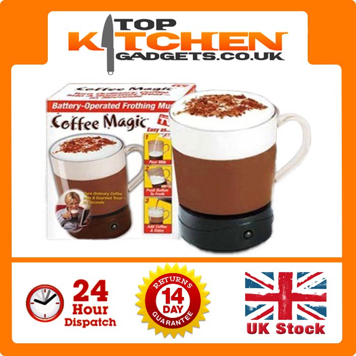 Coffee Magic Mug - Instant Milk Frothing Frother Latte Espresso Hot Cup ...
