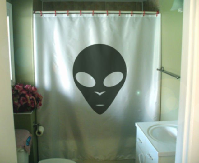 Bath Shower Curtain alien face extra terrestrial not alone
