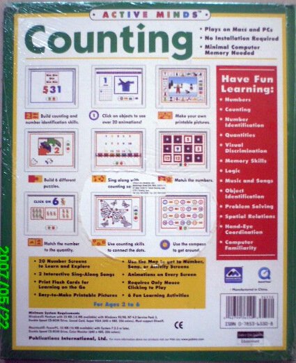 Active Minds - Counting 123 Book With Interactive CD ROM