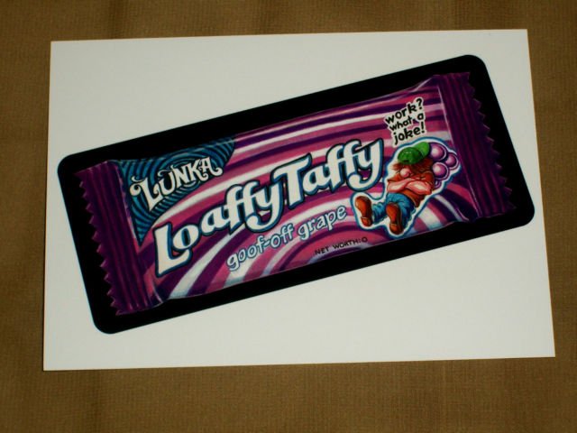 WACKY PACKAGES EXCLUSIVE POSTCARD "LOAFFY TAFFY" HTF!!