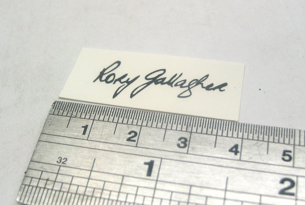 Rory Gallagher Signature Decal Waterslide For Guitar