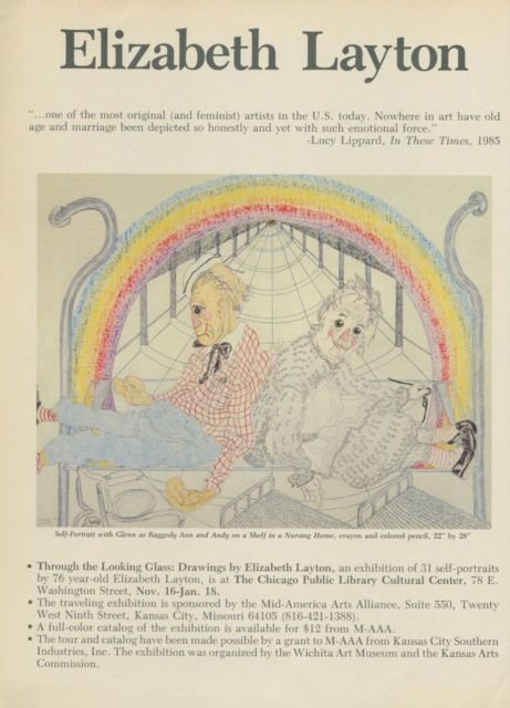 Elizabeth Layton 1985 Art Exhibition Ad Self-Portrait with Glenn as ...