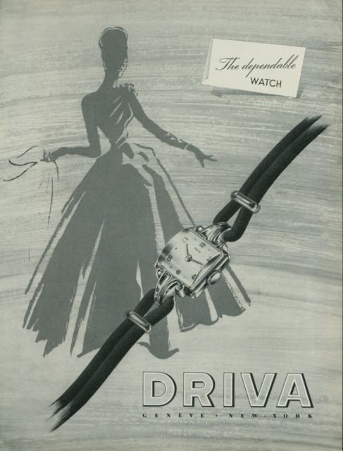 1949 Driva Watch Company Geneva Switzerland Vintage 1949 Swiss Ad ...