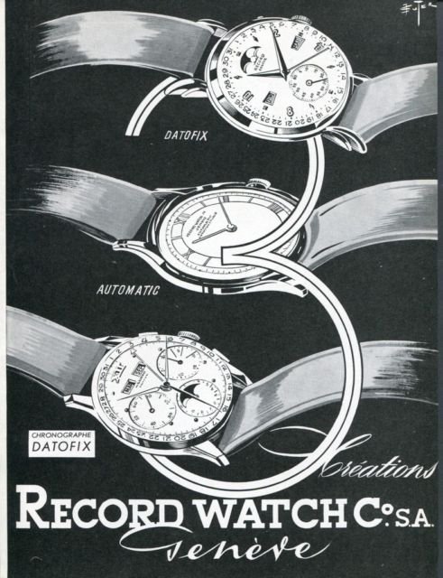 Vintage 1949 Record Watch Company Geneva Switzerland Swiss Print Ad ...