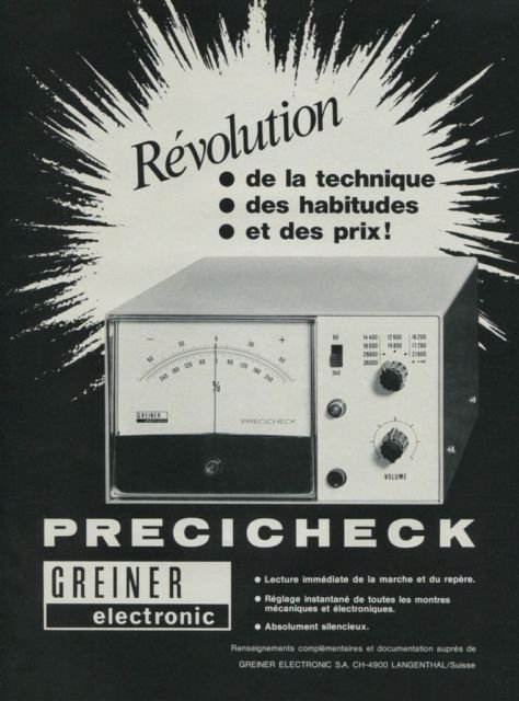 1975 Greiner Electronic Company Precicheck Ad Publicite Swiss Print Ad ...