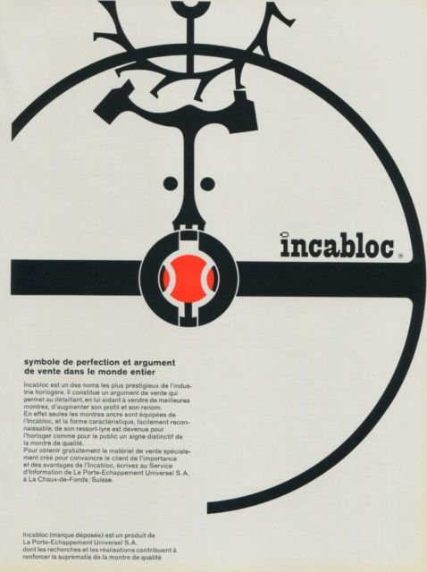 1959 Le Porte Echappement Universel SA Company Incabloc 1959 Swiss Ad ...