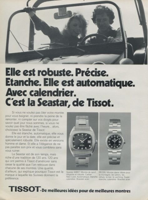1973 Tissot Watch Company Tissot Seastar Advert Vintage 1973 Swiss Ad ...