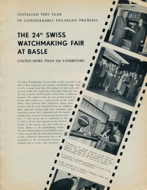 1954 The 24th Swiss Watch Fair at Basle Switzerland Vintage 1954 Swiss ...