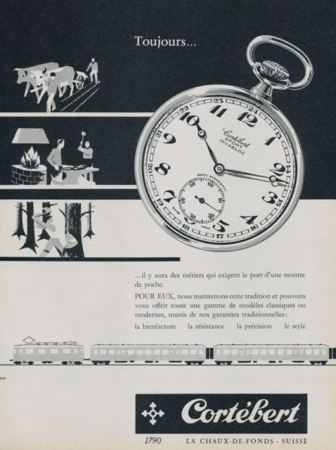 Cortebert Watch Company Switzerland 1958 Swiss Ad Suisse Advert Horlogerie