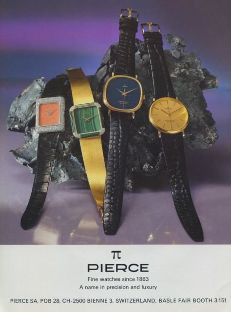 Pierce Watch Company Pierce SA Switzerland Vintage 1977 Swiss Ad Suisse ...