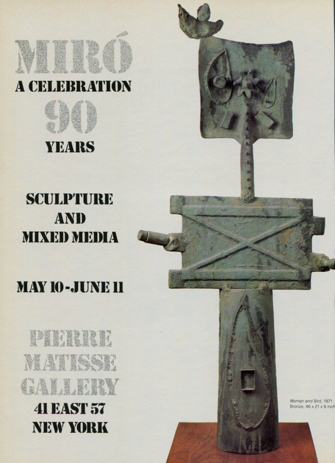 1983 Joan Miro 90 Years A Celebration 1983 Art Exhibition Ad Advert ...