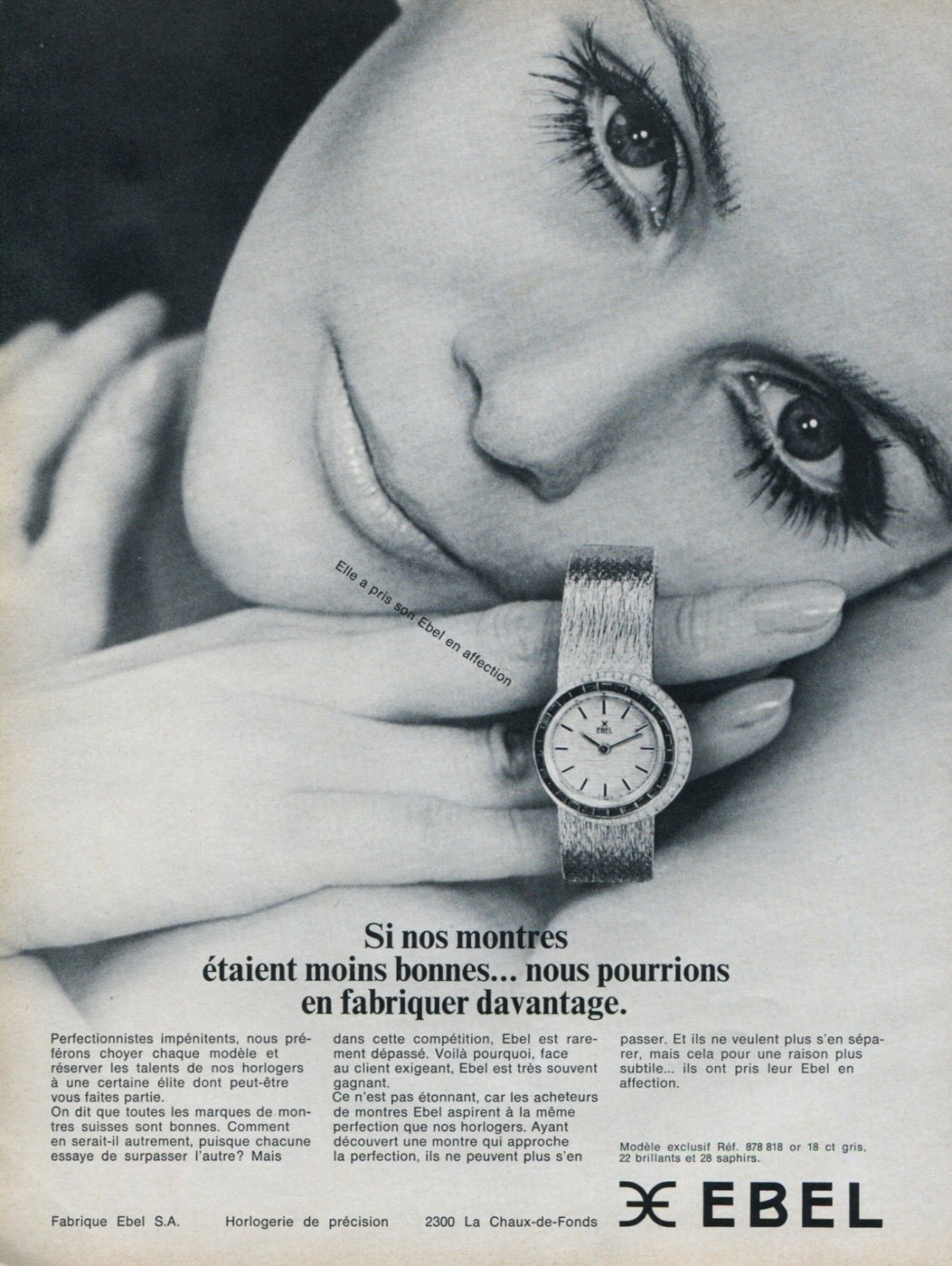 Ebel Watch Company Ebel SA Switzerland Vintage 1969 Swiss Ad Suisse Advert