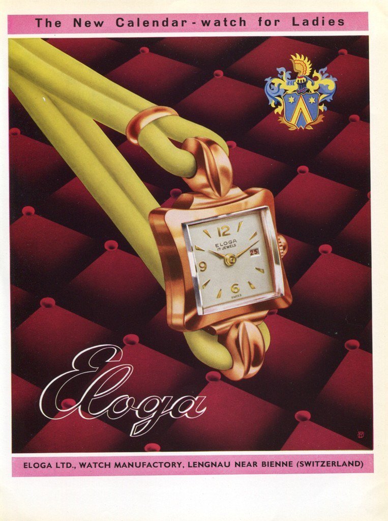 Eloga Watch Company Switzerland 1951 Swiss Ad Suisse Advert Horlogerie ...