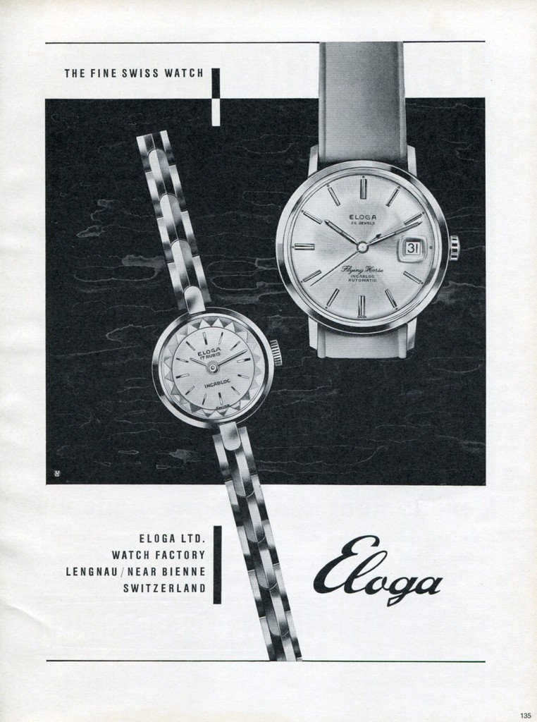 Eloga Watch Company Switzerland Vintage 1965 Swiss Ad Suisse Advert ...
