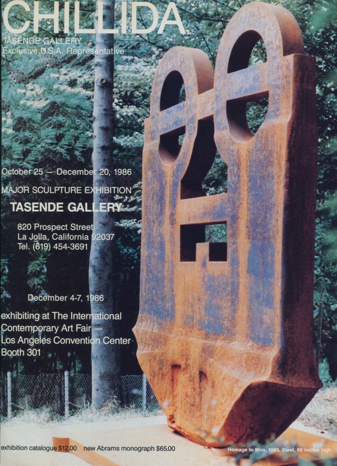 Sculptor Chillida Vintage 1986 Art Exhibition Ad Tasende Gallery