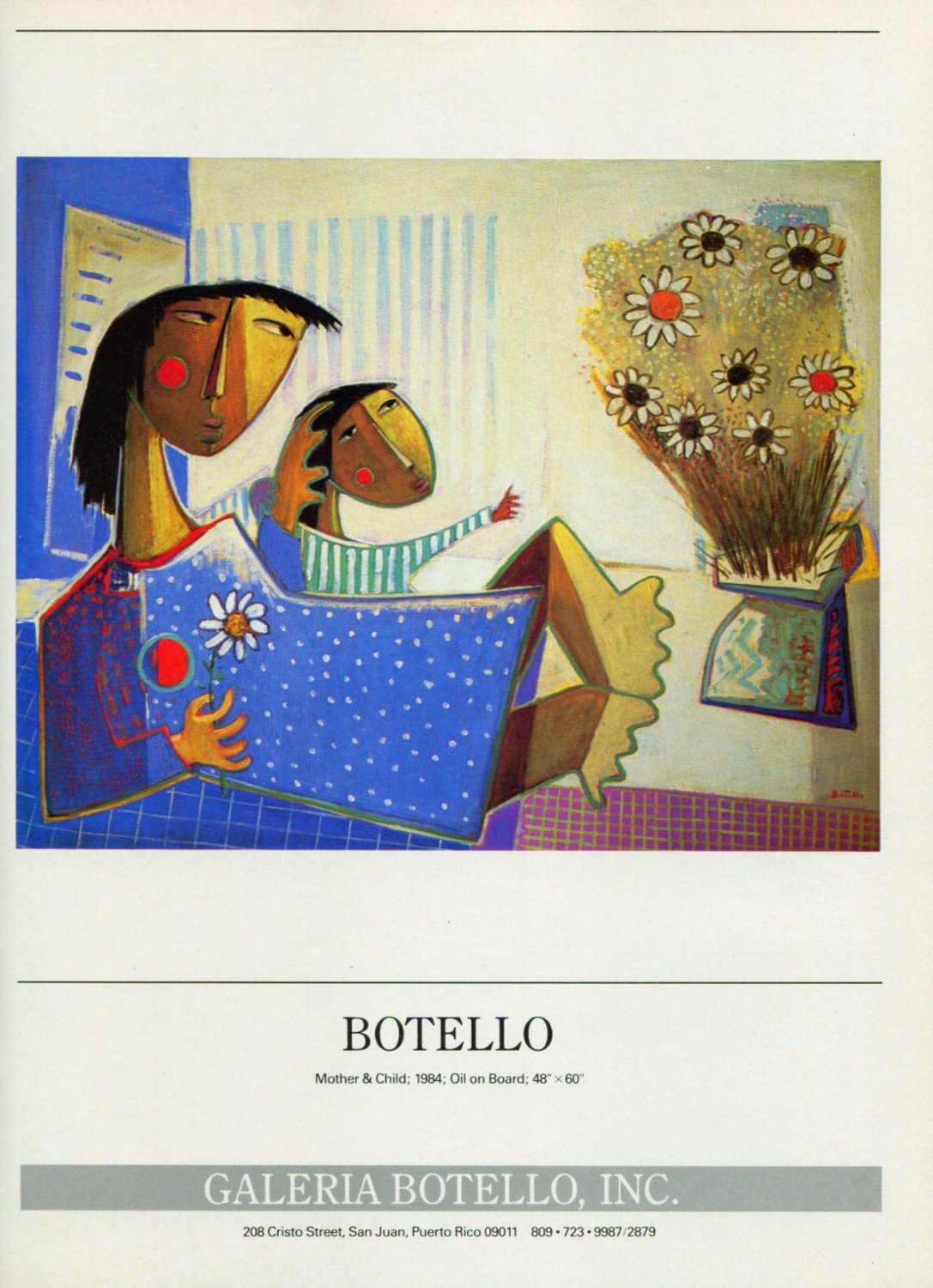 Botello Vintage 1986 Art Ad Publicite Advert Mother & Child Advertisement