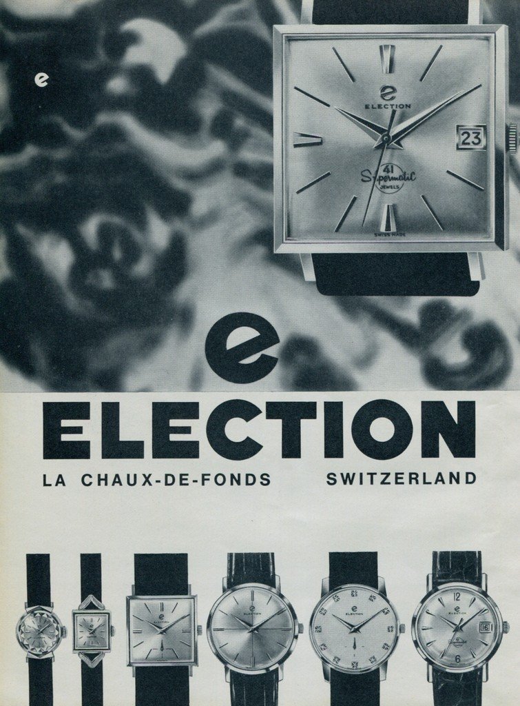 1964 Election Watch Company Vintage 1964 Swiss Ad Suisse Advert ...