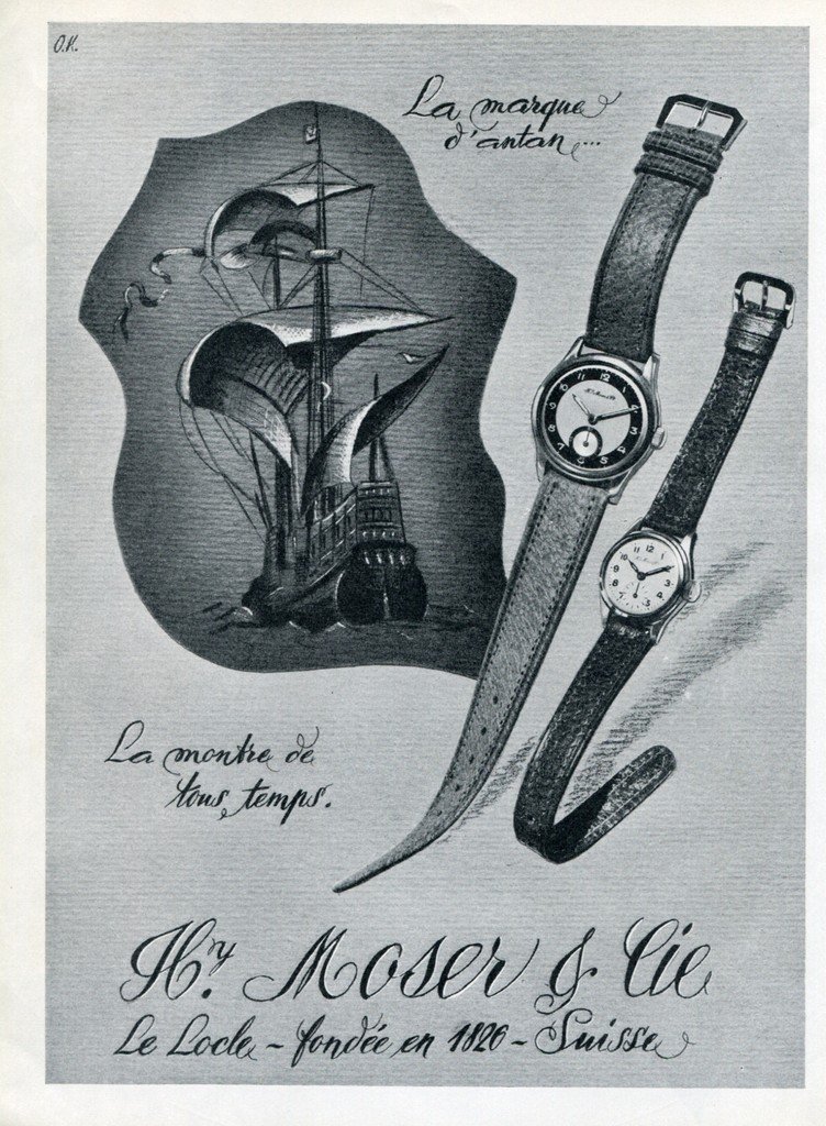 1951 Hy. Moser & Cie Watch Company Vintage 1951 Swiss Ad Suisse Advert ...