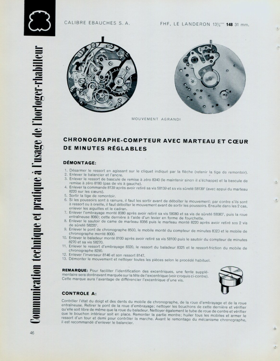 1958 FHF Le Landeron 148 Communication Technique Swiss Magazine Article ...
