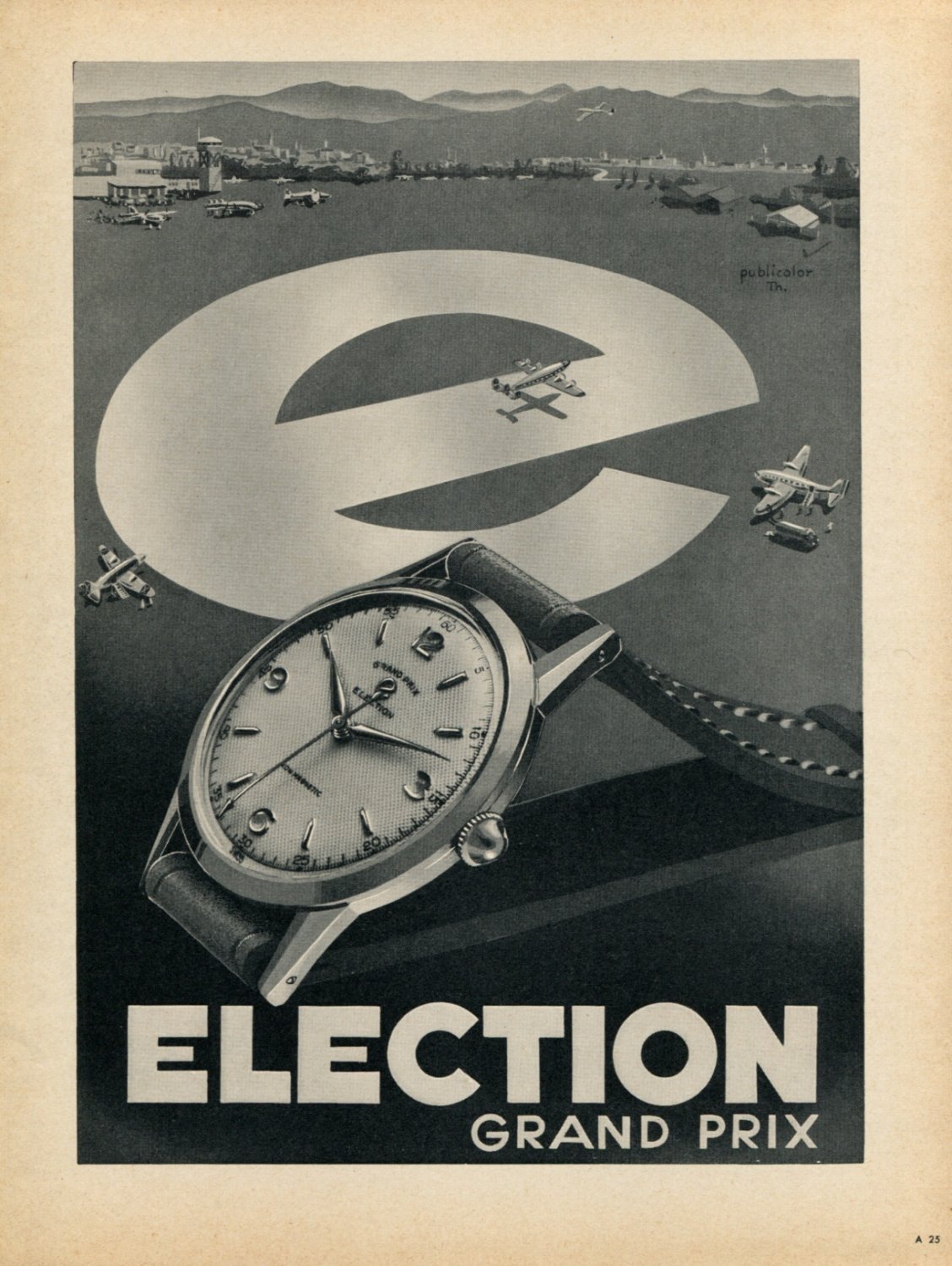 1954 Election Watch Company Grand Prix Switzerland Vintage 1954 Swiss ...