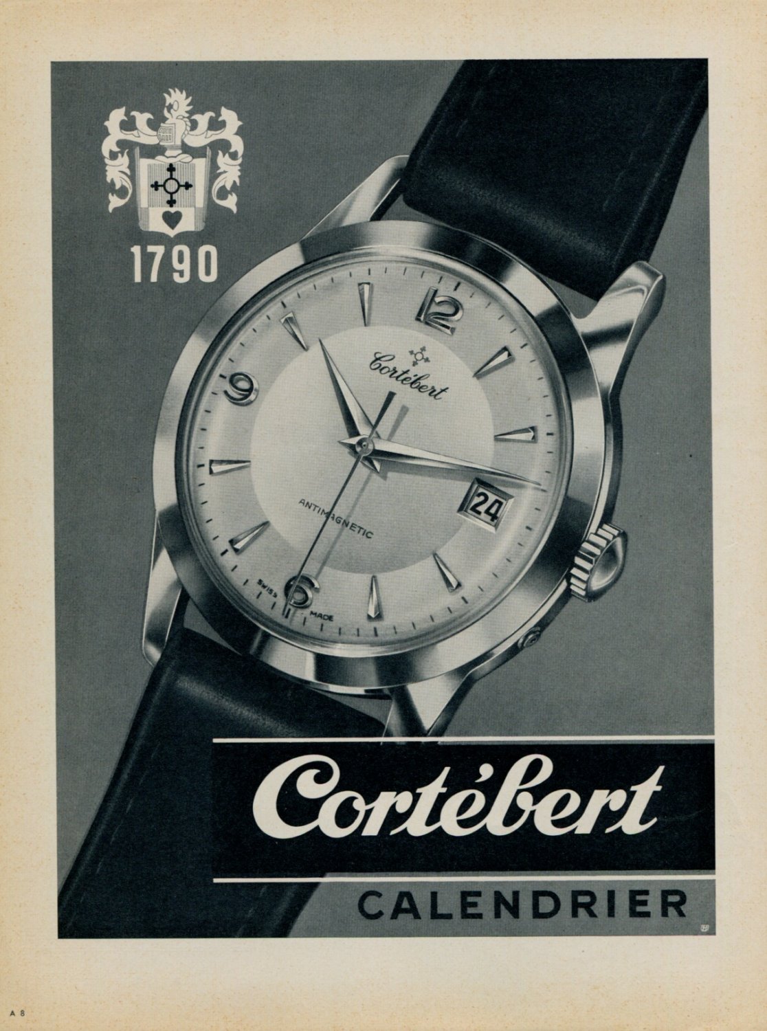 1955 Cortebert Watch Company Switzerland Vintage 1955 Swiss Ad Suisse ...