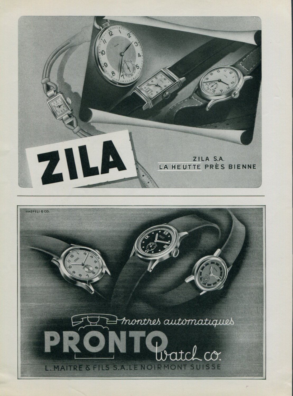 1944 Zila Watch Company Pronto Watch Company Switzerland Vintage 1944 ...