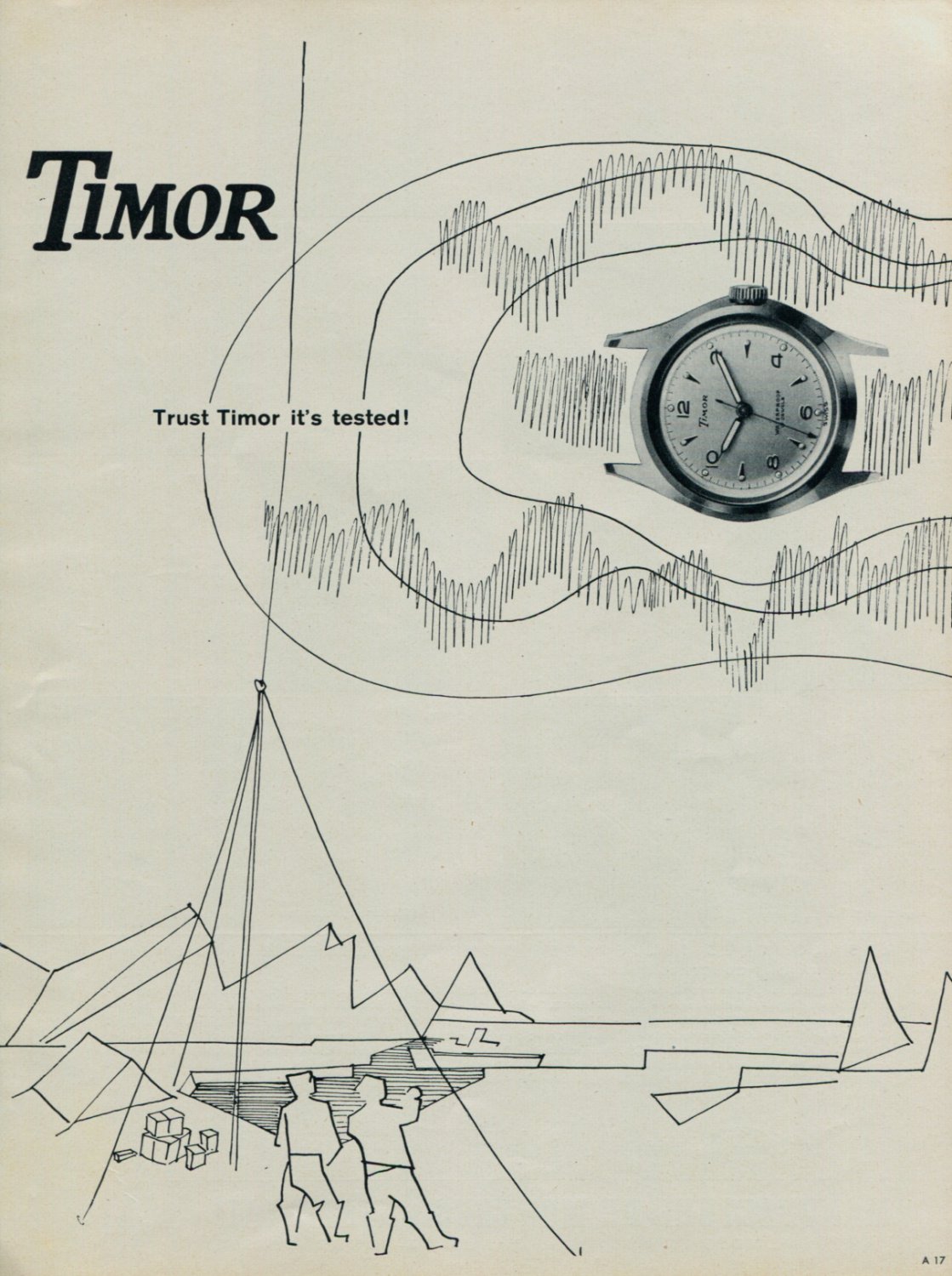 1953 Timor Watch Company Switzerland Trust Timor It's Tested Vintage ...