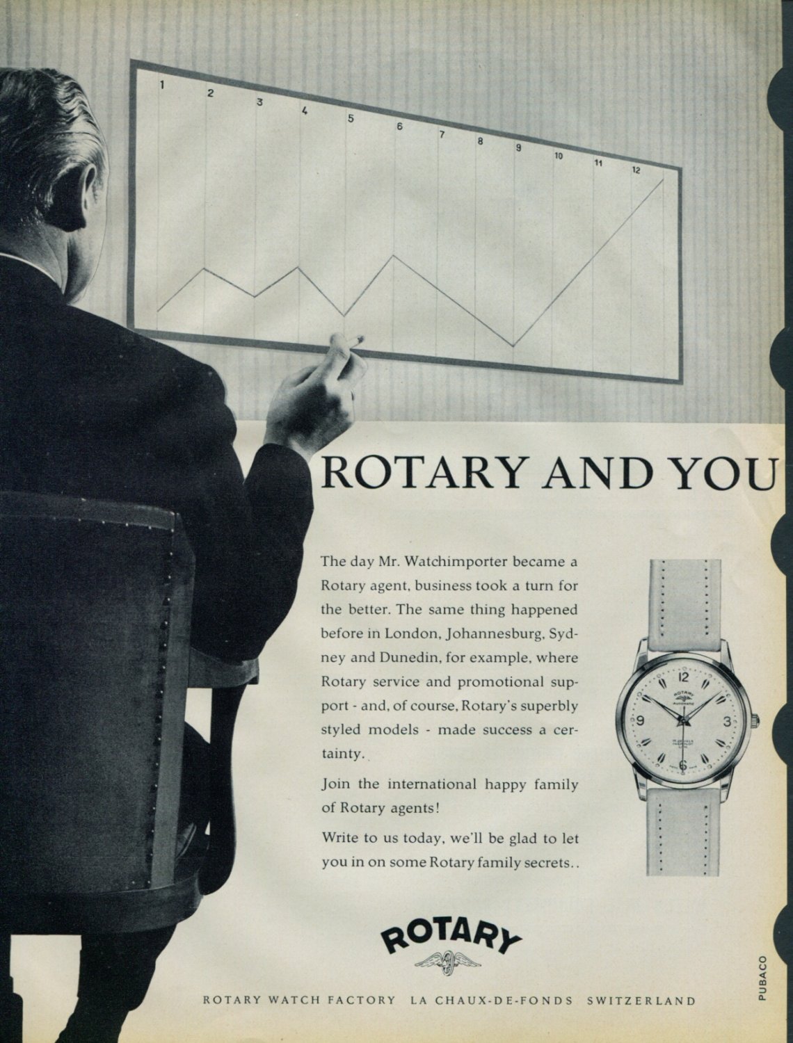 1958 Rotary Watch Company Rotary and You Vintage 1958 Swiss Ad Suisse ...