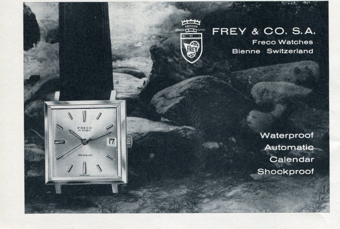 1965 Freco Watch Company Frey & Co. S.A. Switzerland 1965 Swiss Ad ...