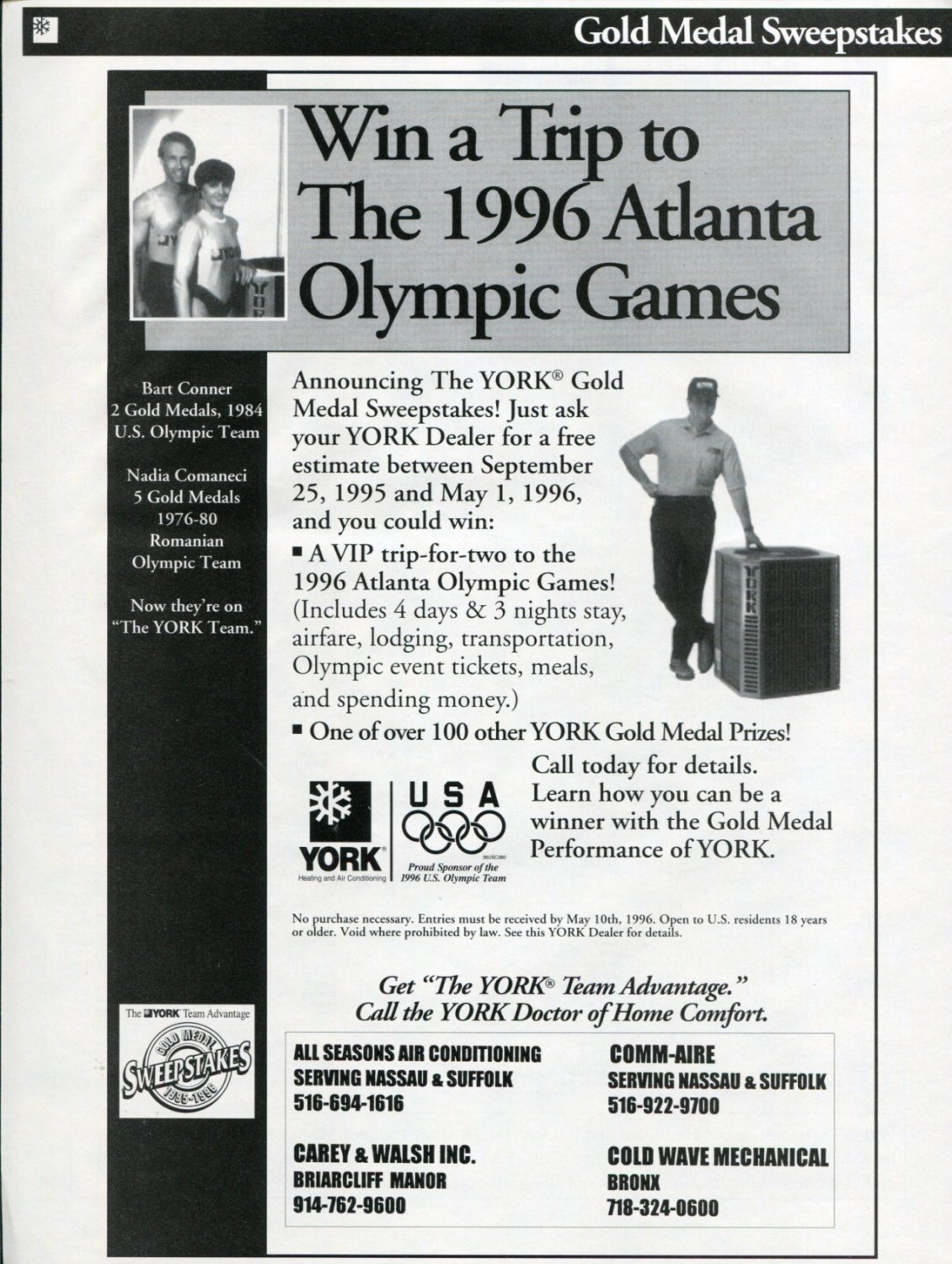 York Air Conditioning 1996 Olympic Games Atlanta 1996 Magazine Ad ...