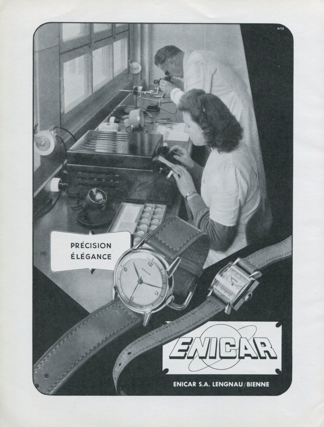 1947 Enicar Watch Company Enicar S.A. Switzerland Vintage 1947 Swiss Ad ...
