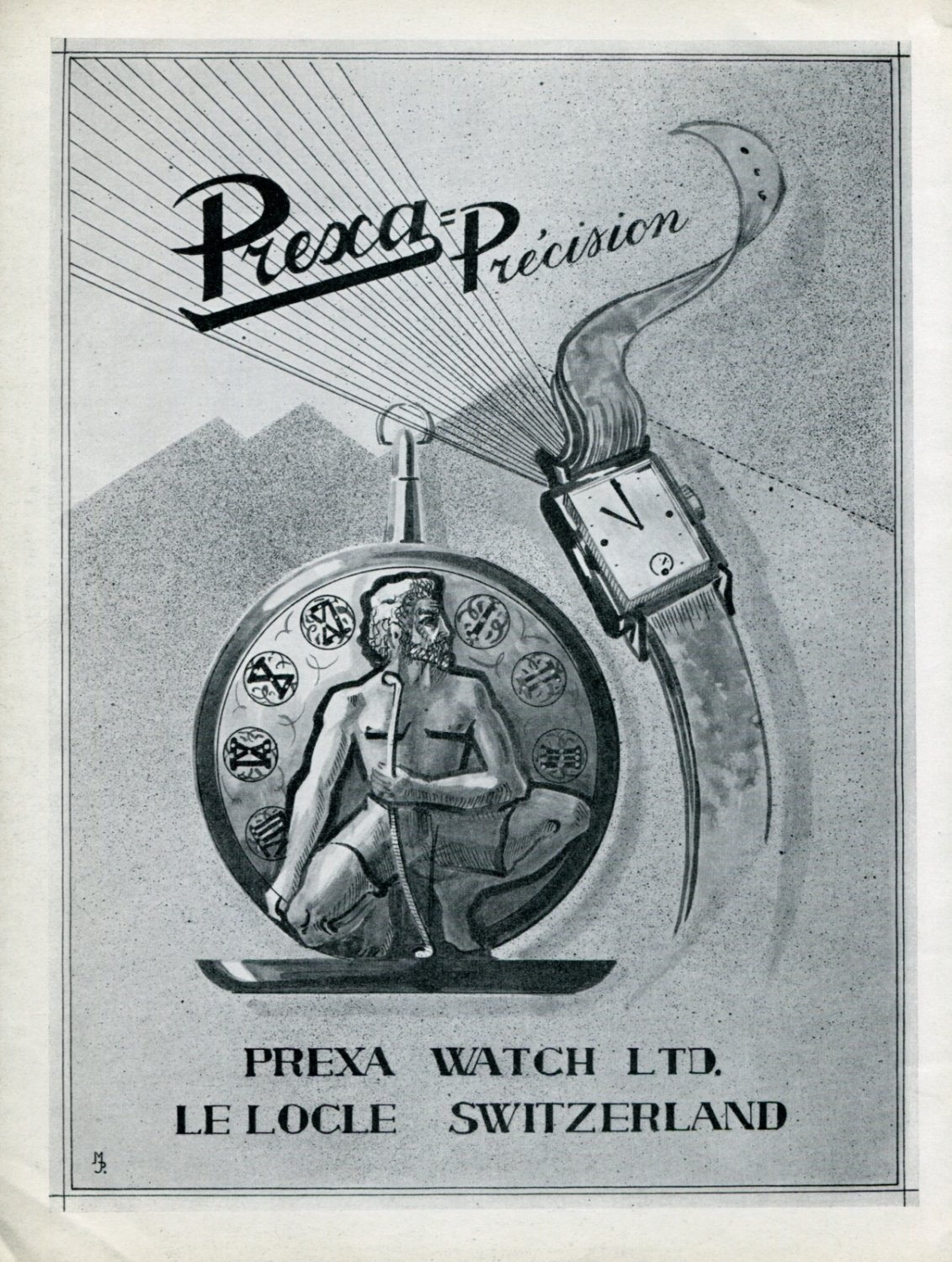 1947 Prexa Watch Company Montres Prexa SA Le Locle Suisse Vintage 1947 ...