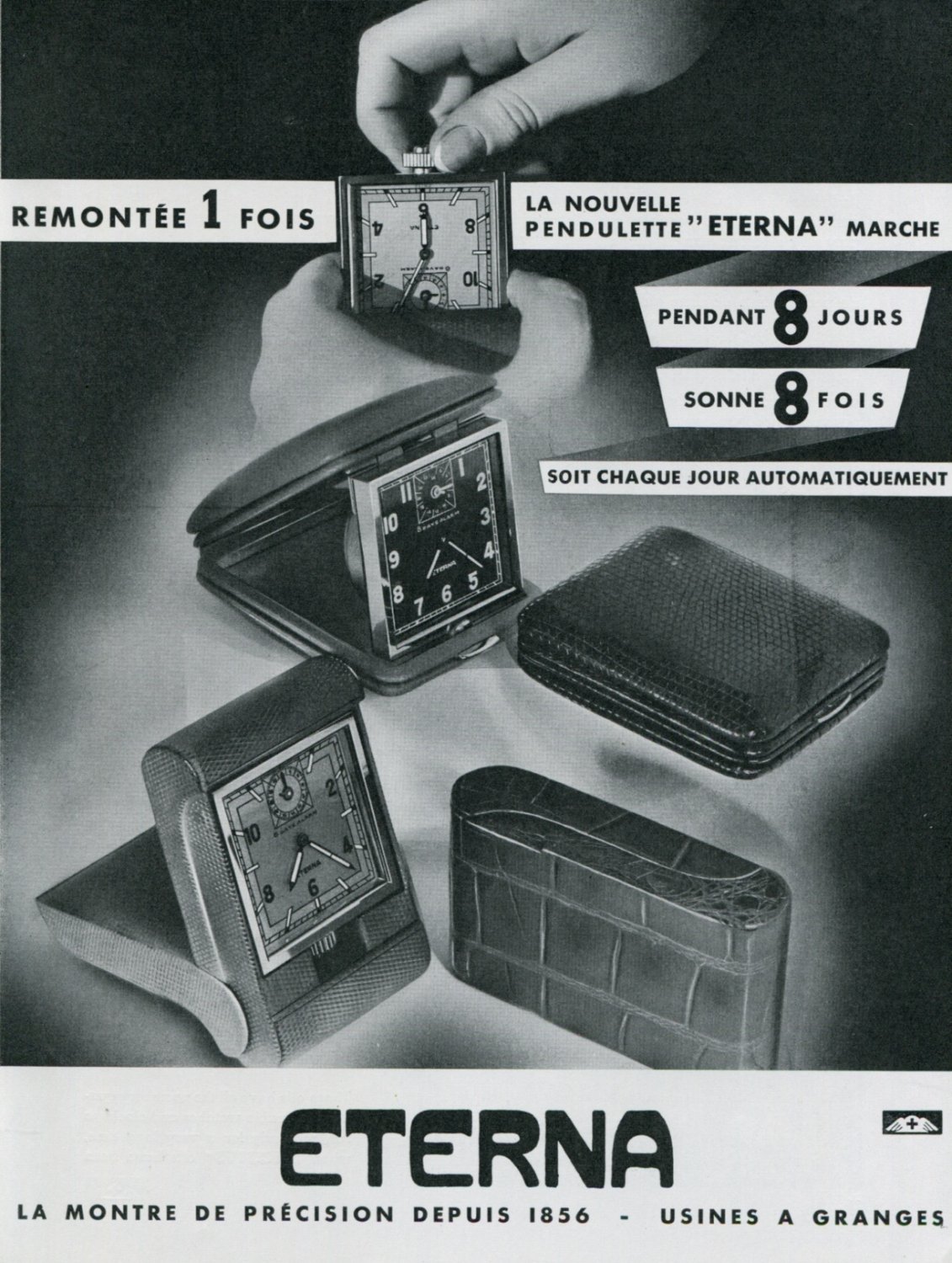 1939 Eterna Clock Company Switzerland Original 1930s Swiss Advert ...