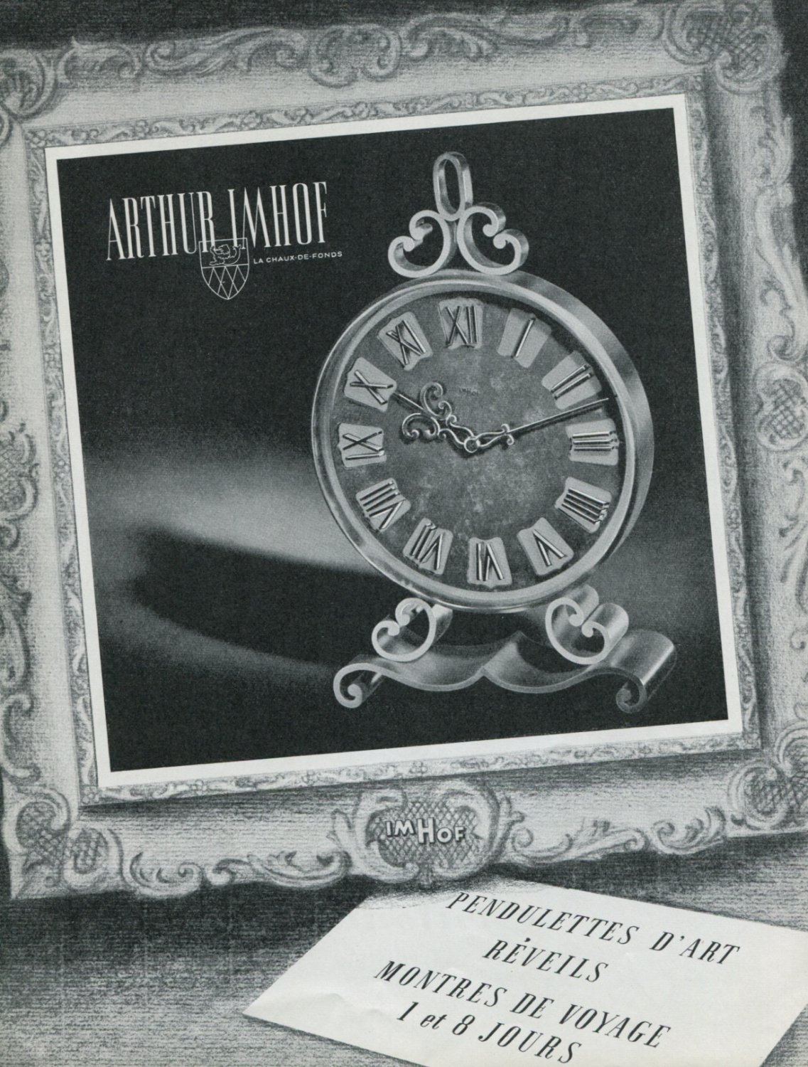 Vintage 1948 Imhof Clock Company Arthur Imhof Switzerland Swiss Advert ...