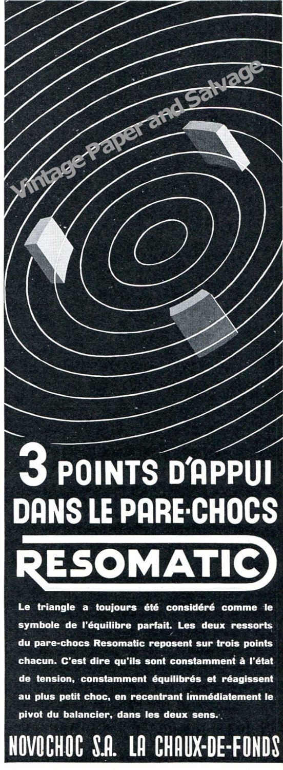 1957 Resomatic Novochoc S.A. Switzerland 1950s Swiss Ad Advert ...