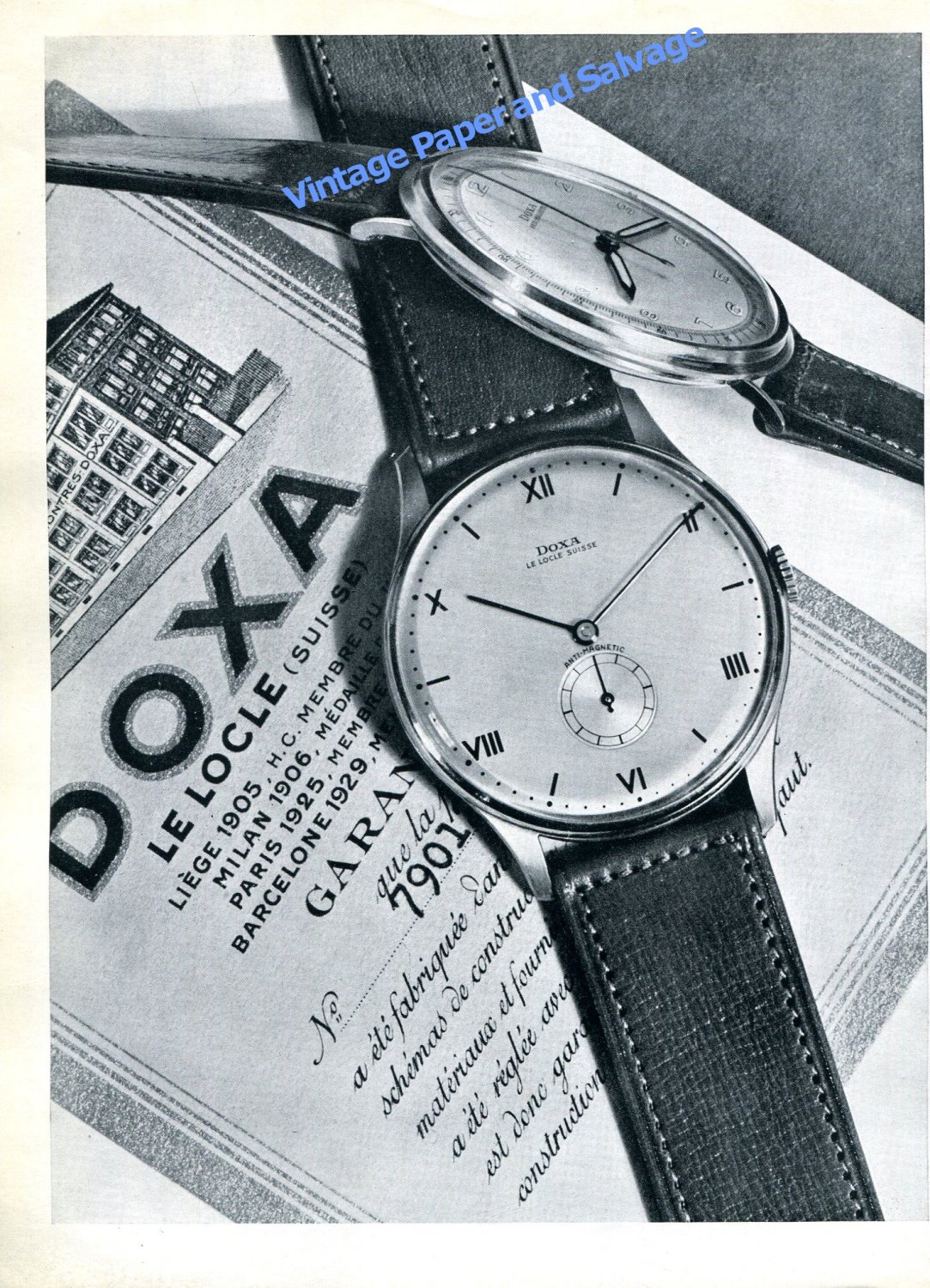1943 Doxa Watch Company Le Locle Switzerland Vintage 1940s Swiss Ad ...