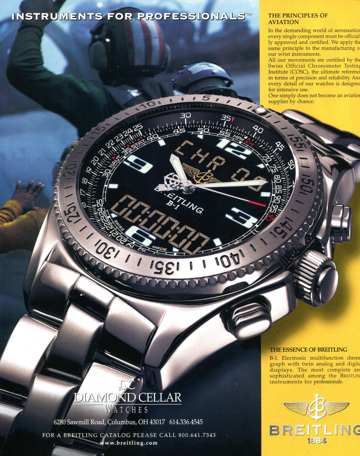 Breitling Instruments for Professionals Aviation 2001 Ad Magazine ...