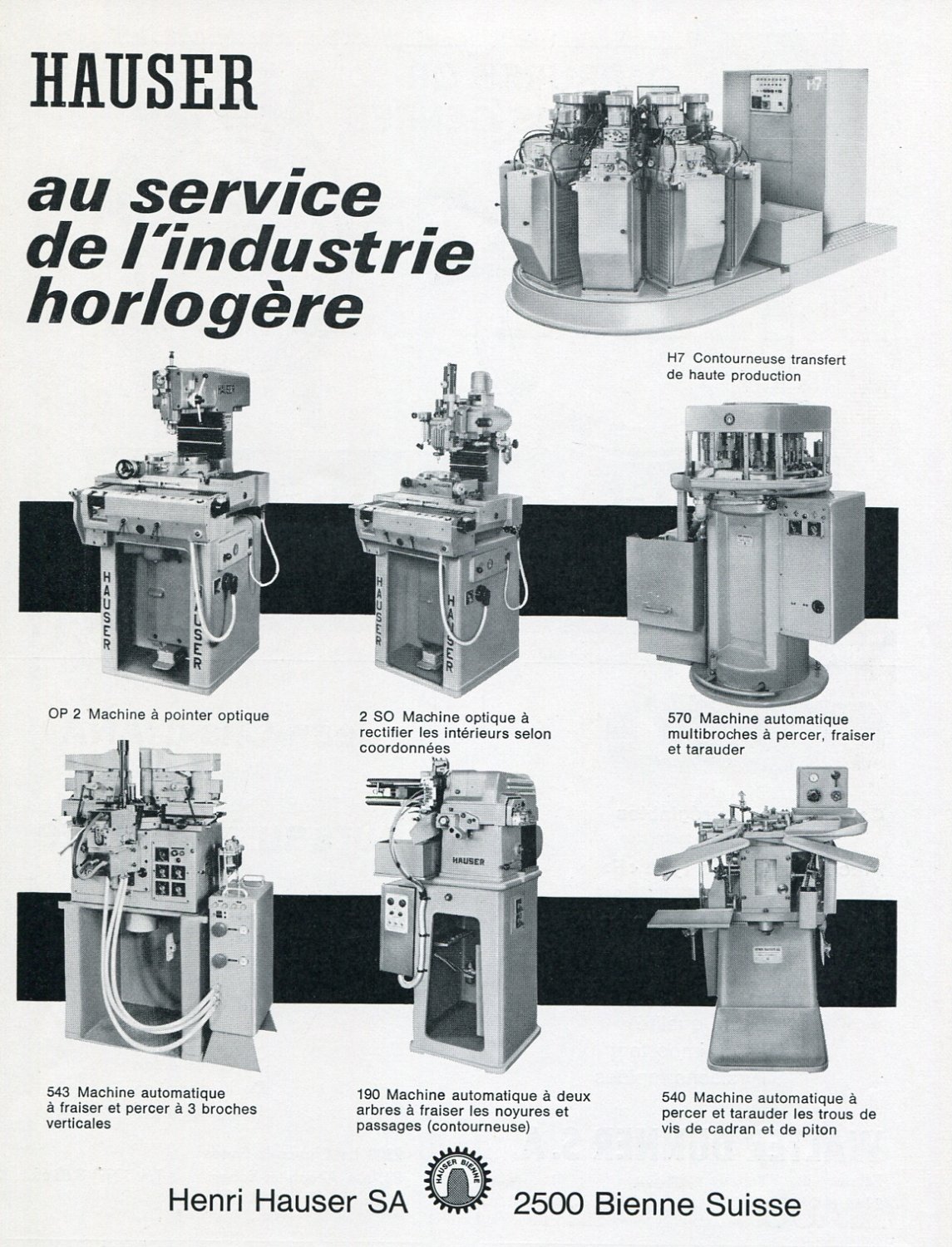 1969 Henri Hauser SA Machine Co. Switzerland Swiss Print Ad Horology ...