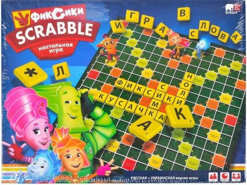 FIXIKI CHILDREN'S RUSSIAN AND UKRAINIAN LANGUAGE SCRABBLE WORD BOARD GAME