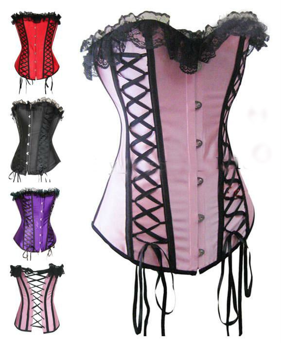 XX-Large Pink Satin Corset with Black side Lacing