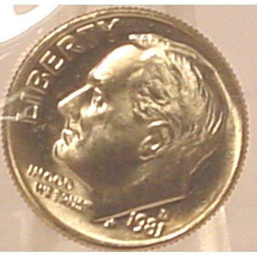 1981-D Roosevelt Dime MS65 Full Bands In the Cello #0467