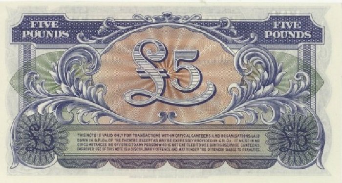 British Armed Forces 5 Pound Note Series 1958 GEM UNC #C039