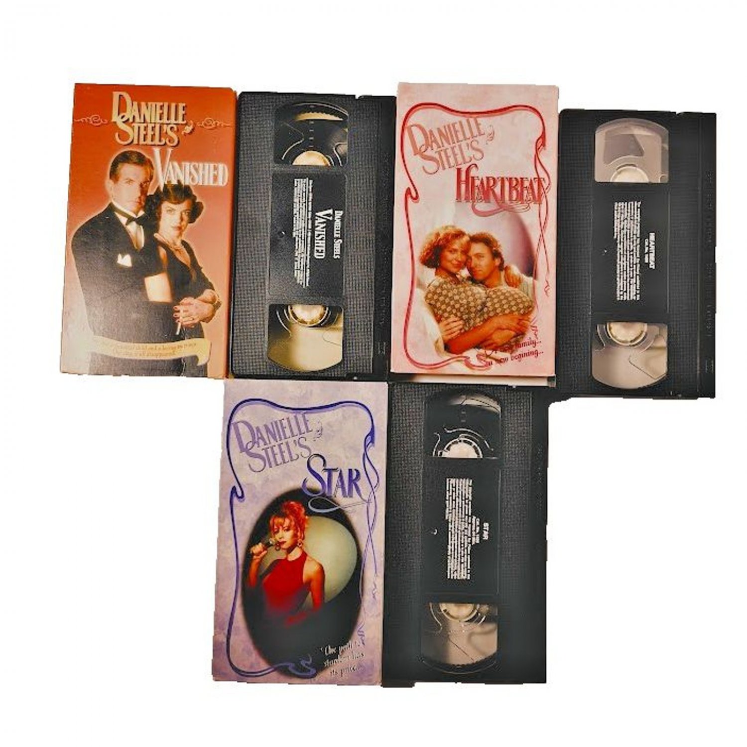 3 Danielle Steel VHS Movies Vintage Vanished Heartbeat Star