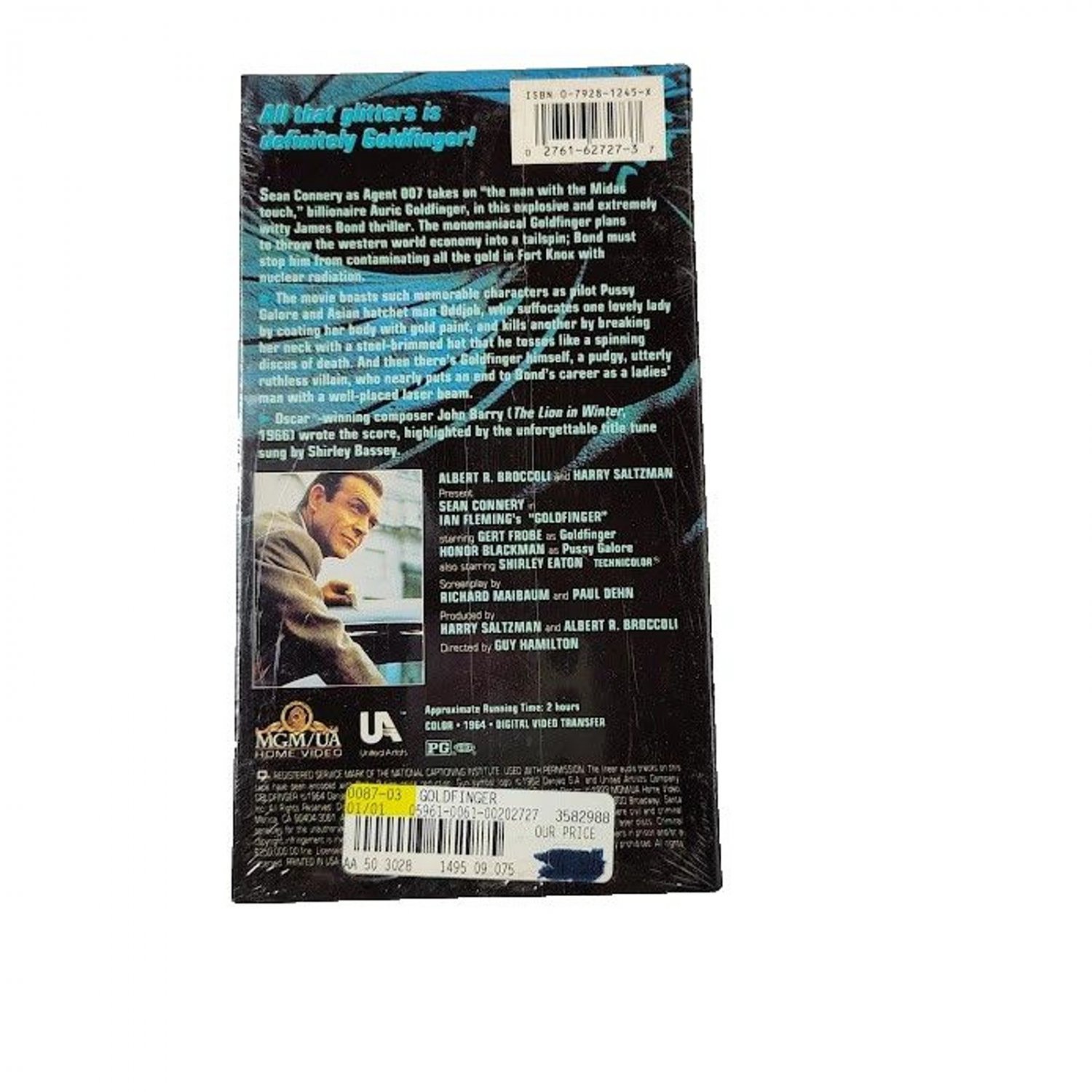 James Bond Goldfinger VHS 1964 Movie PG Sean Connery New Sealed