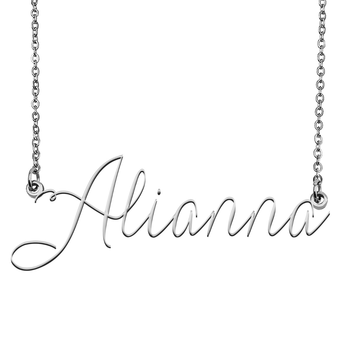 Alianna Name Necklace Custom Personalized Name Plate Jewelry for ...