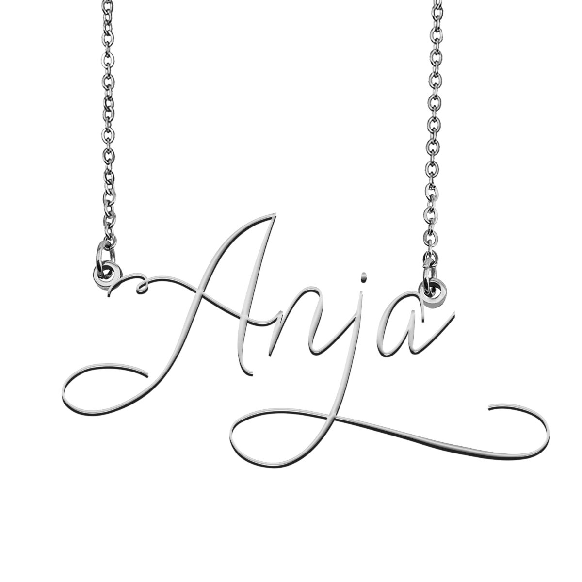 Anja Name Necklace Custom Personalized Name Plate Jewelry for Birthday ...