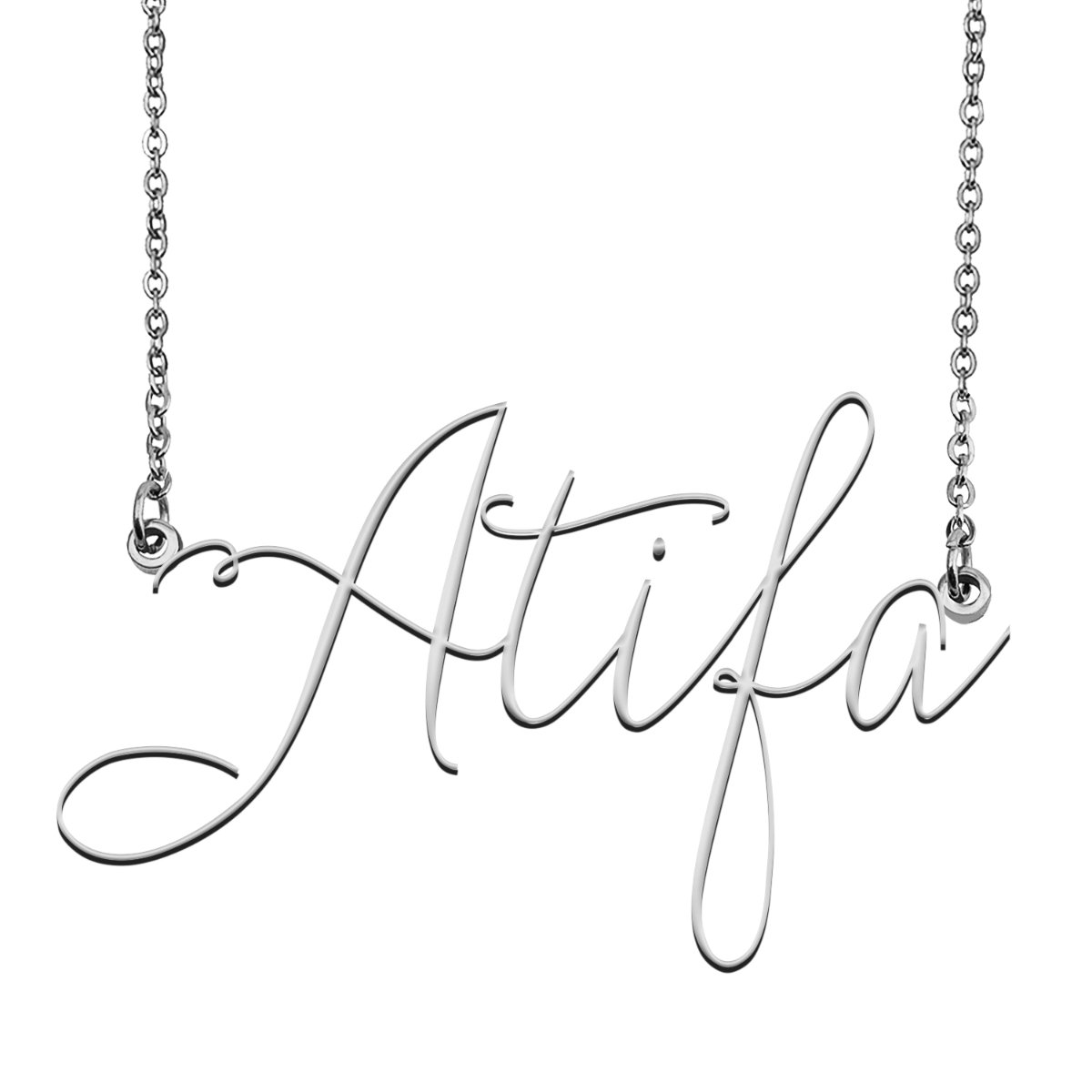 Atifa Name Necklace Custom Personalized Name Plate Jewelry for Birthday ...