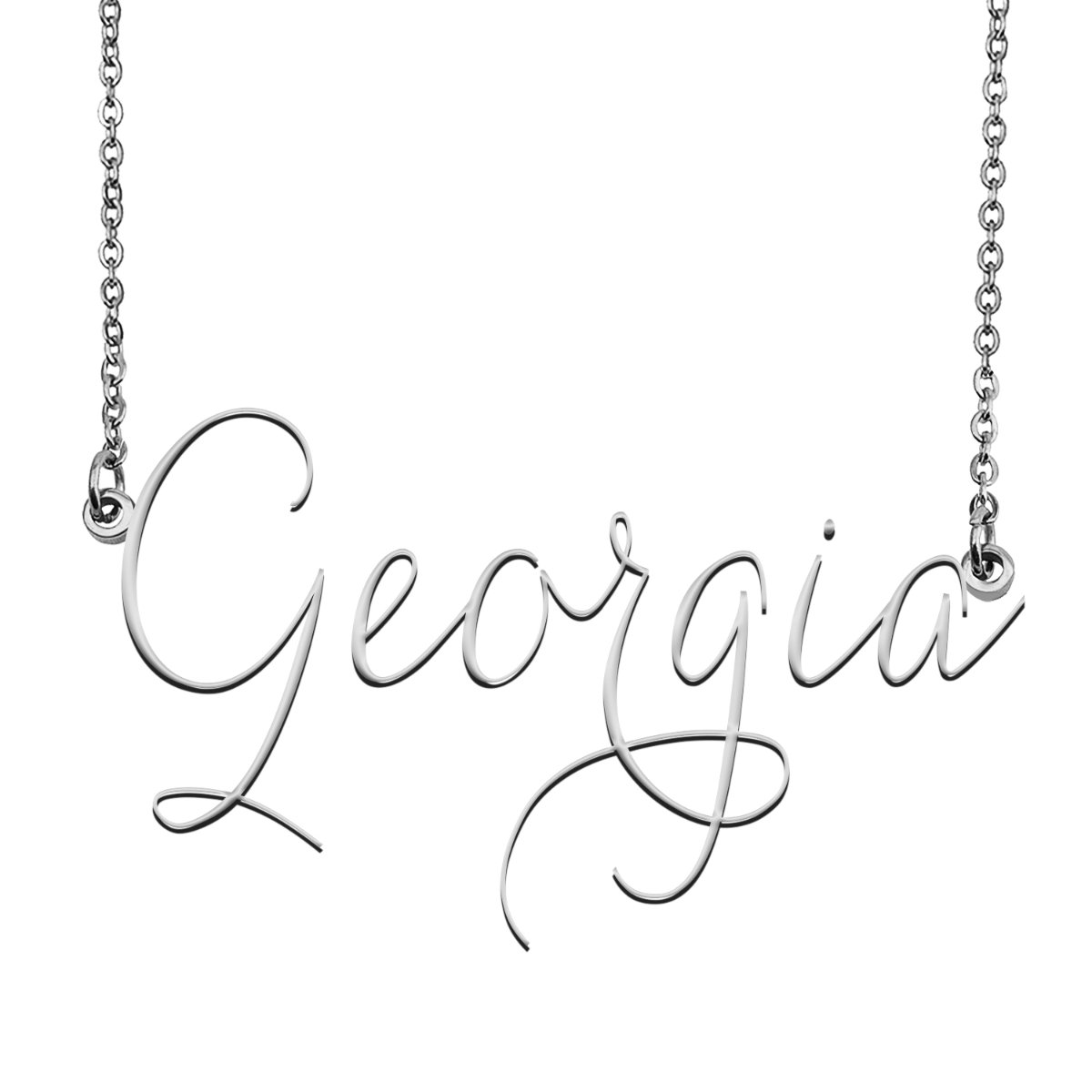Georgia Name Necklace Custom Personalized Name Plate Jewelry for ...