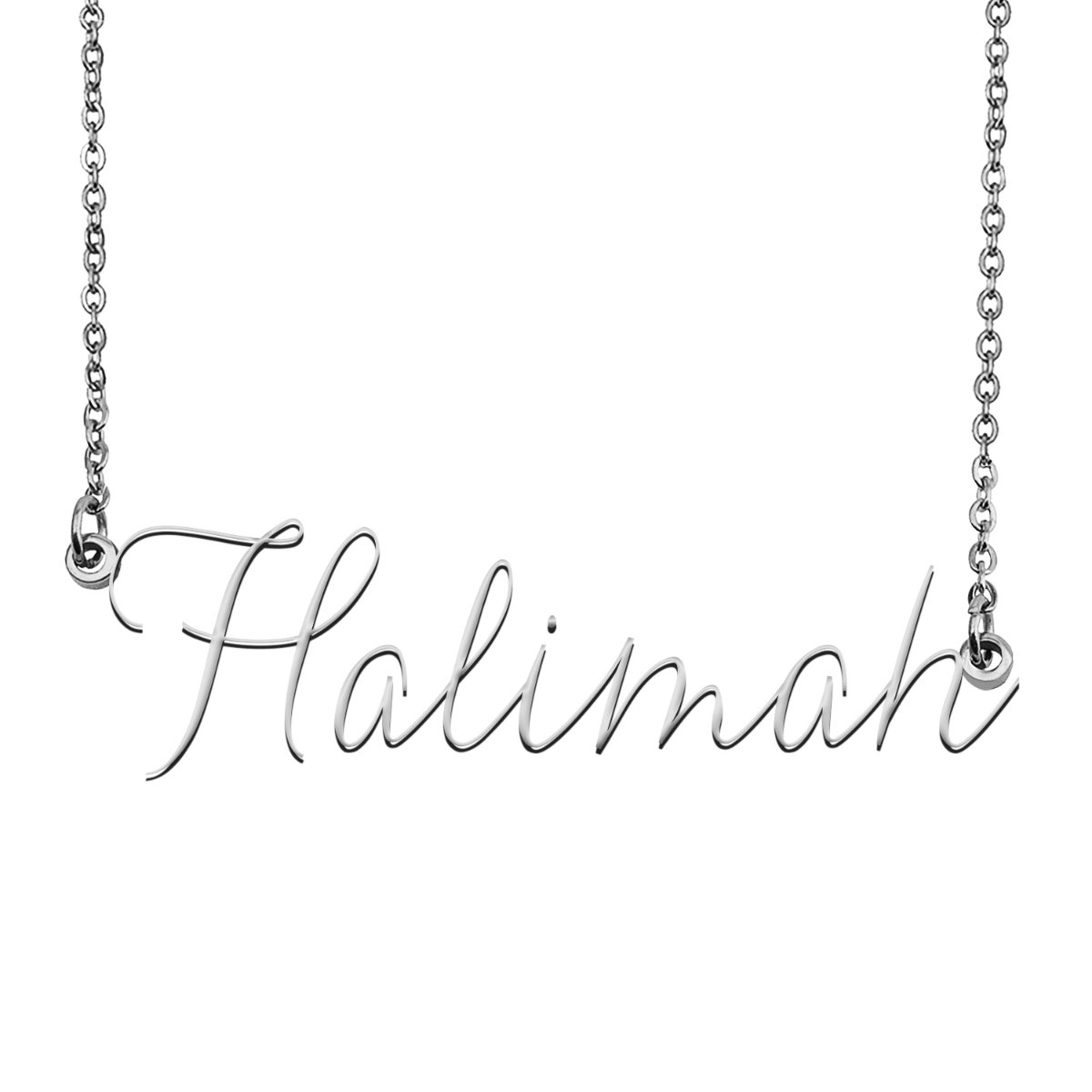 Halimah Name Necklace Custom Personalized Name Plate Jewelry for ...