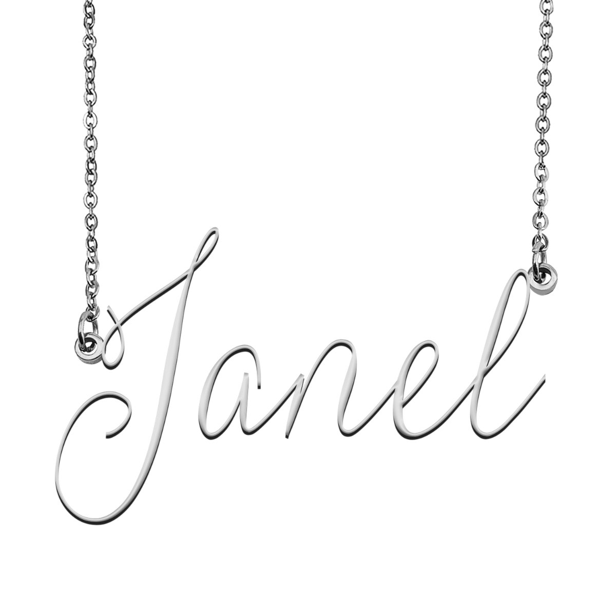 Janel Name Necklace Custom Personalized Name Plate Jewelry for Birthday ...